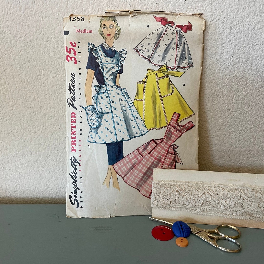 Vintage 1950s Apron Pattern Simplicity Vintage Apron Pattern 1358 ...