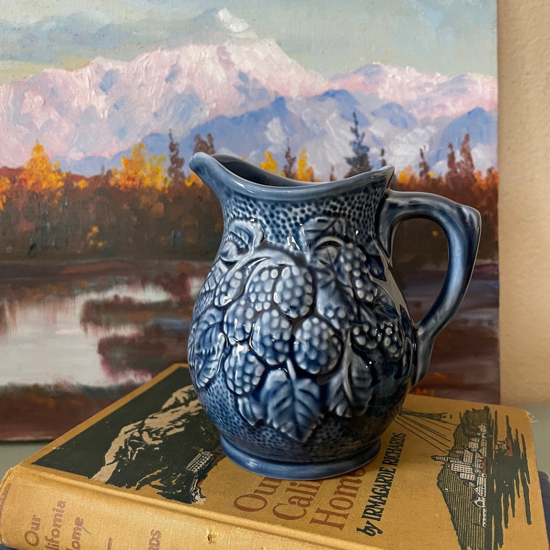 Shorter and Son, England Vintage Pitcher - Blue Brambleberry Pattern - Etsy