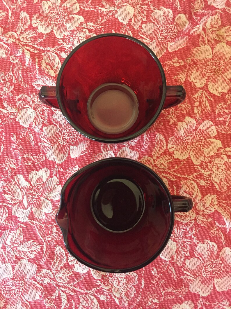 Anchor Hocking Royal Ruby Red Sugar and Creamer Set Ruby Red - Etsy