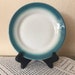 Wallace China Airbrushed Teal Band Salad/bread Plate Vintage Restaurant ...
