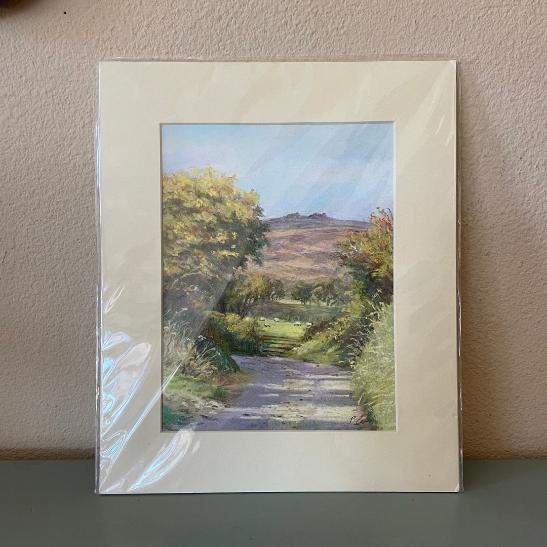 Pam Cox Print: Vintage English Countryside Pastoral Scene, Matted ...