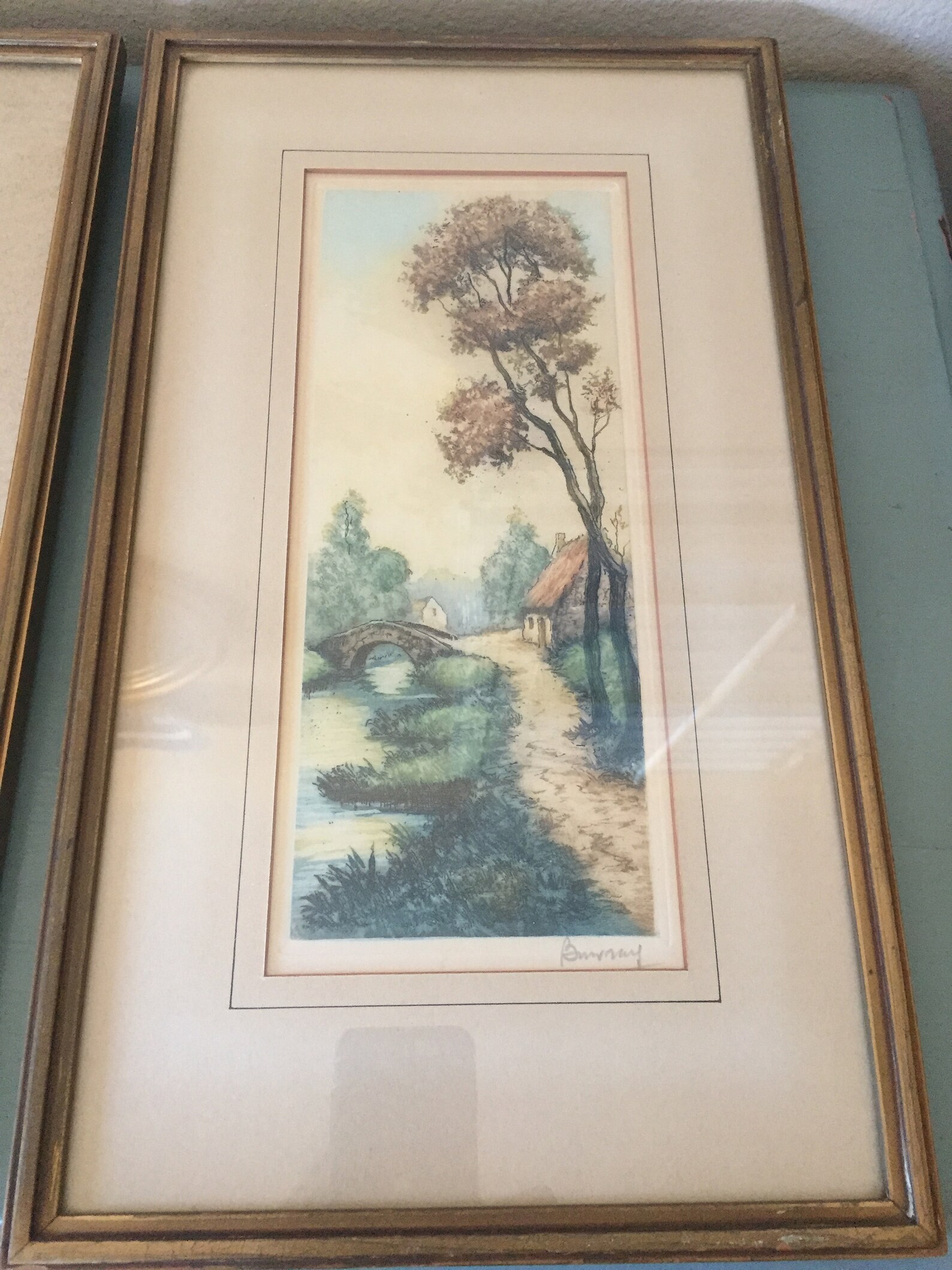 Vintage Prints Signed Vintage Framed Prints Framed Cottage - Etsy