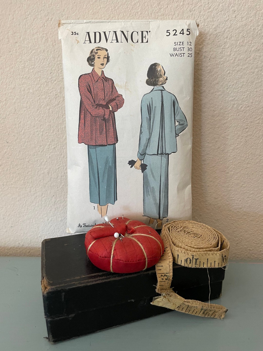 Vintage 1940s Advance Maternity Suit Pattern - Size 12 - Etsy