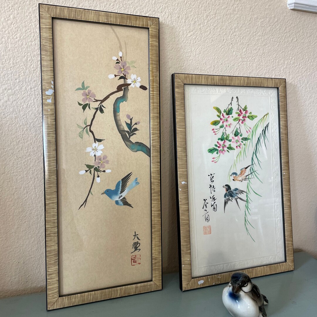 Vintage Chinese Bird Prints Framed Chinese Art Prints Vintage Asian ...