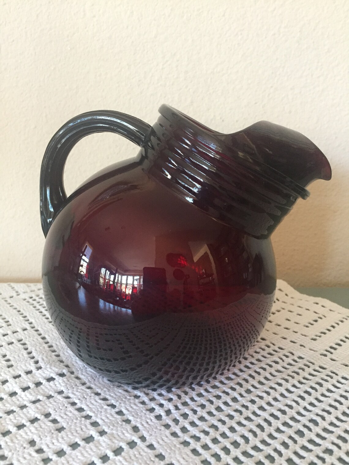 Ruby Red Tilt Ball Pitcher Anchor Hocking Tilt Ball Pitcher | Etsy