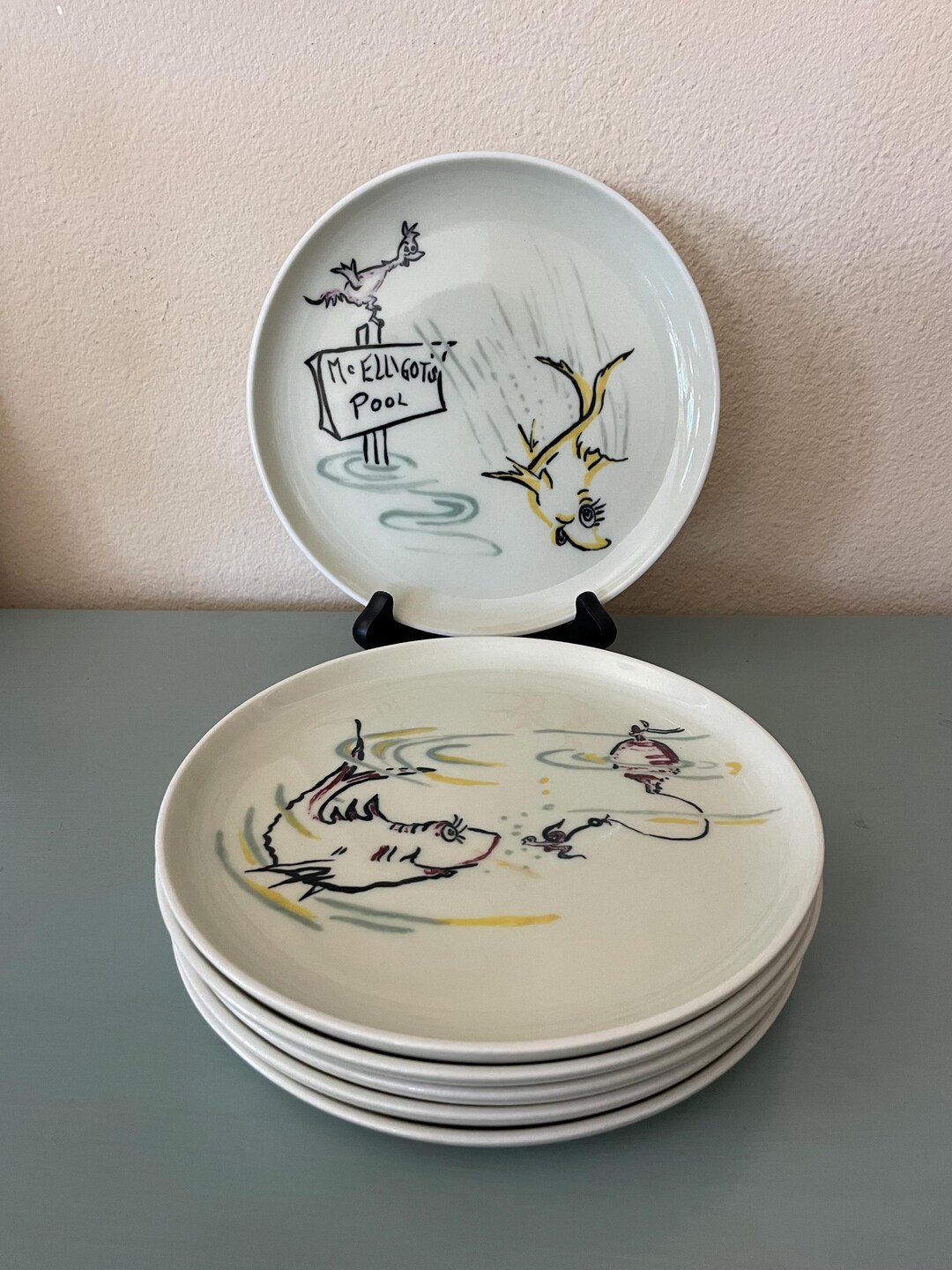 Dr. Seuss Mcelligot's Pool Vintage Plates - Gabriel Pasadena Pottery - Etsy