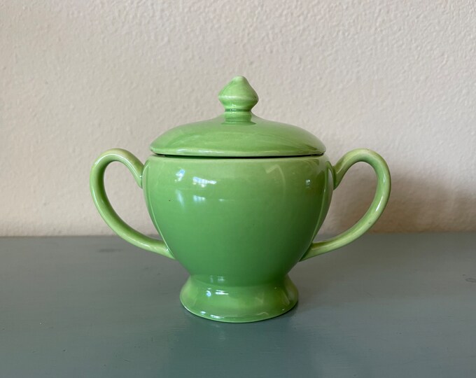 Vintage California Pottery Green Sugar Bowl Pico Pottery MFG Sugar Bowl ...