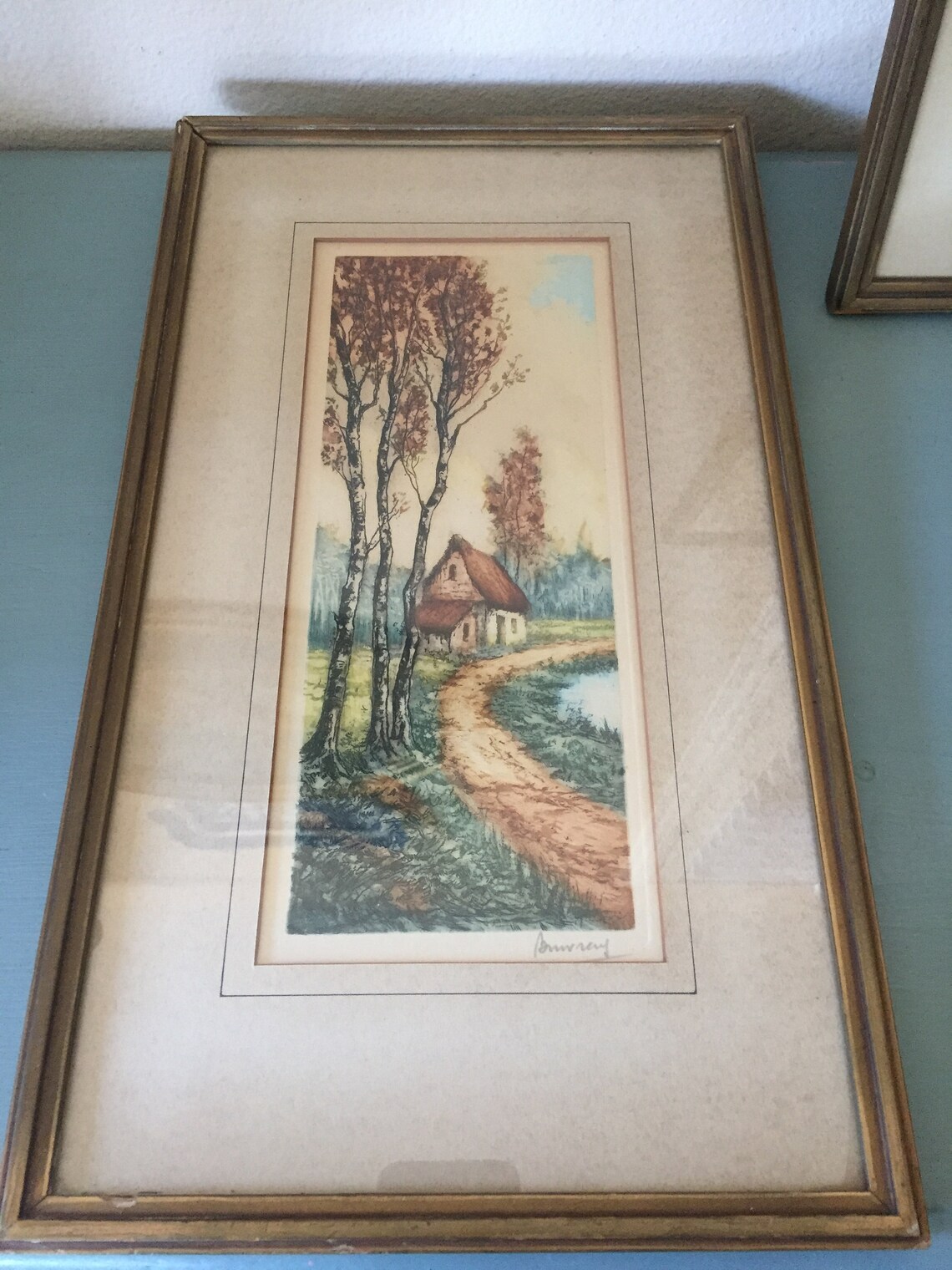 Vintage Prints Signed Vintage Framed Prints Framed Cottage - Etsy