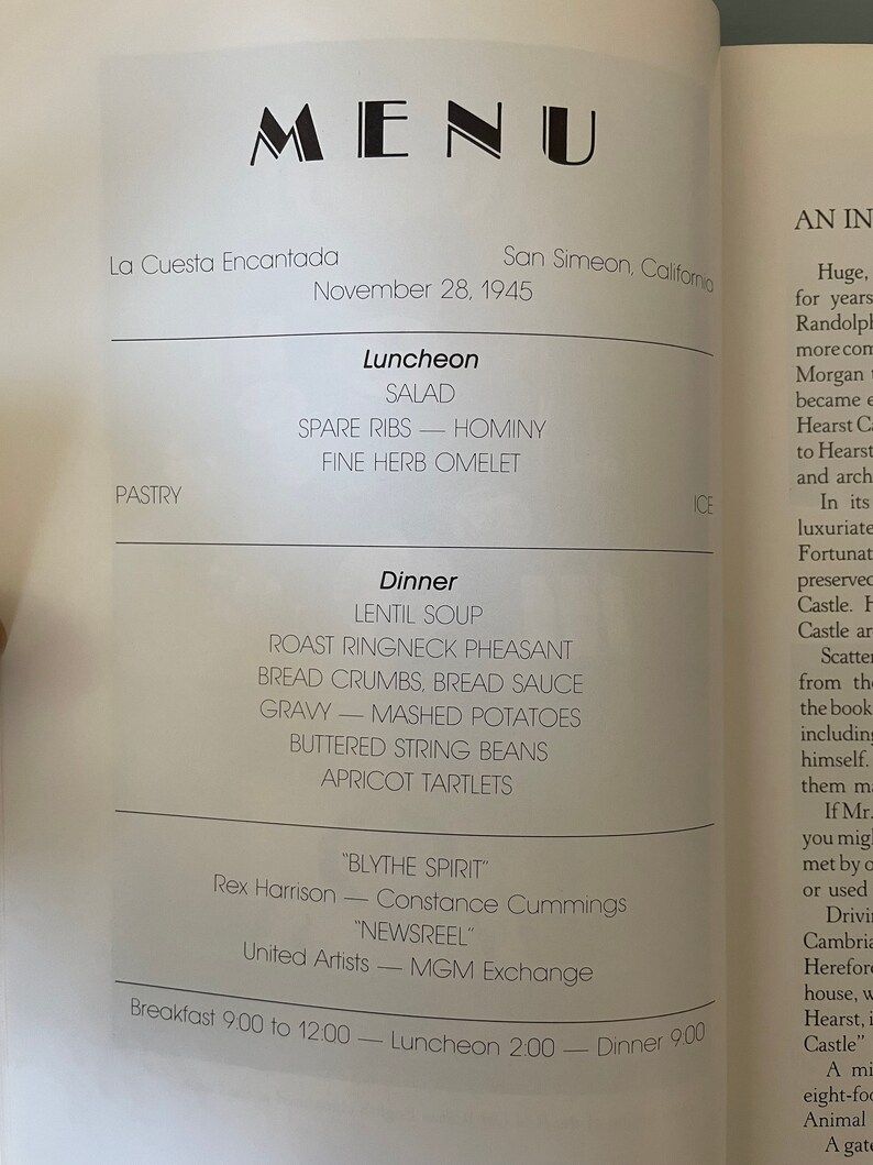 Hearst Castle Cookbook the Enchanted Hill Cookbook - Etsy