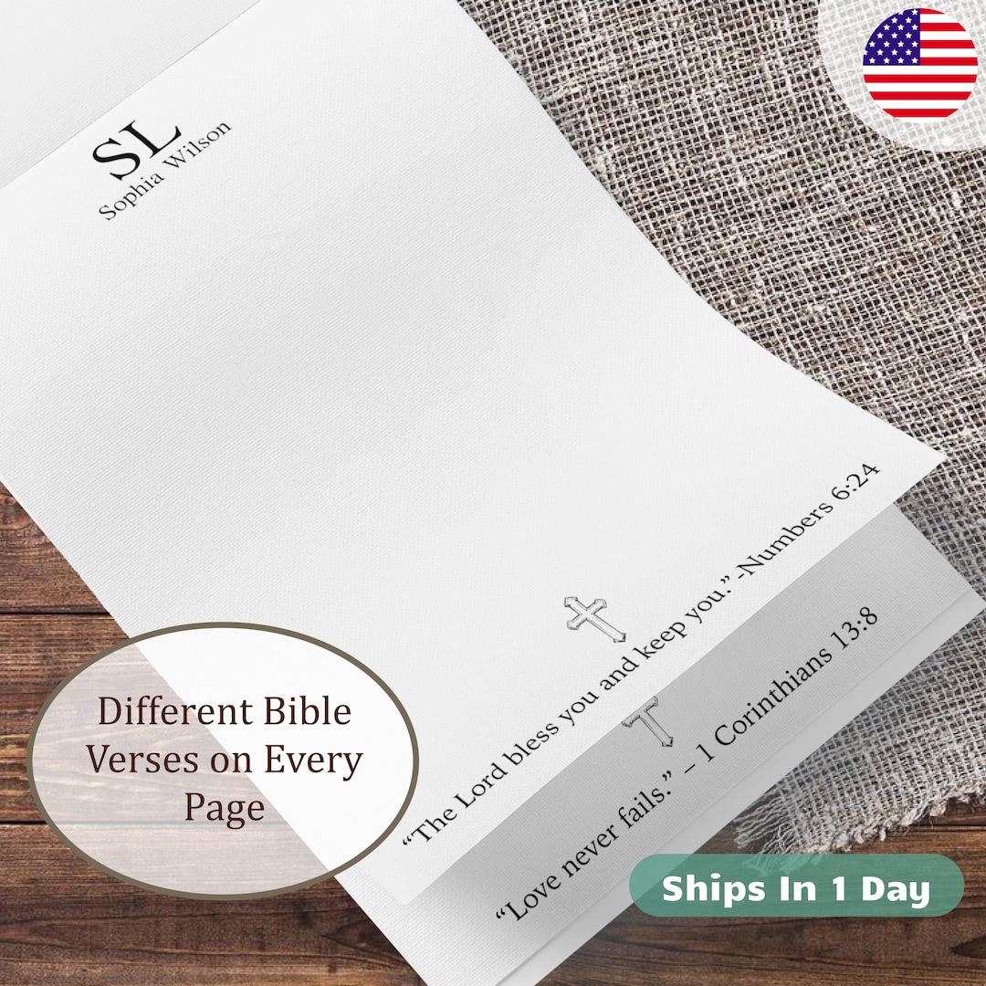 Personalized Bible Verse Notepad: Custom Christian Gift - Etsy