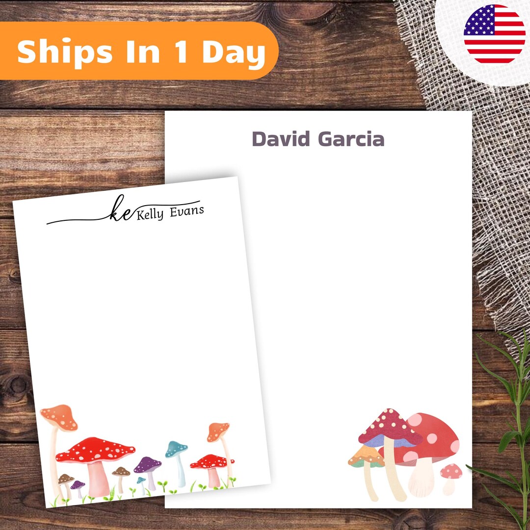 Custom Fairy Tale Mushroom Notepad | Cute and Colorful Stationery ...