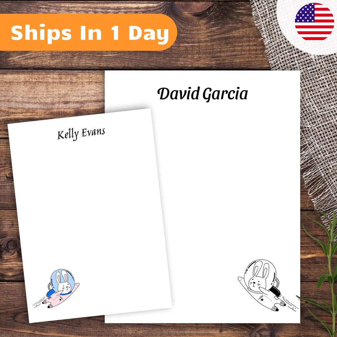 Personalized Astronaut Bunny Notepad - Costume Space Bunny Notepad ...