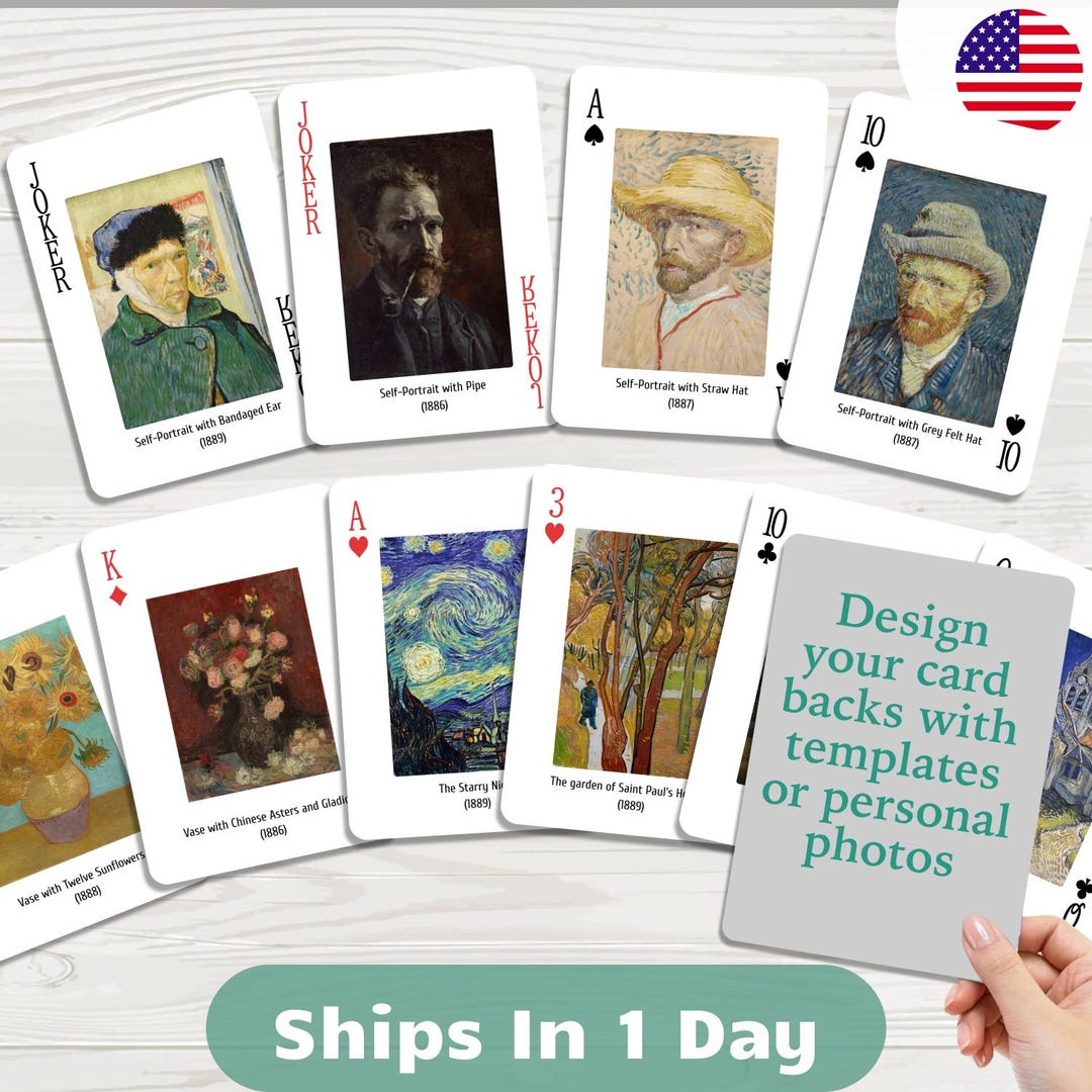 Customizable Van Gogh Art Playing Cards - Perfect Gift for Oil Painting ...