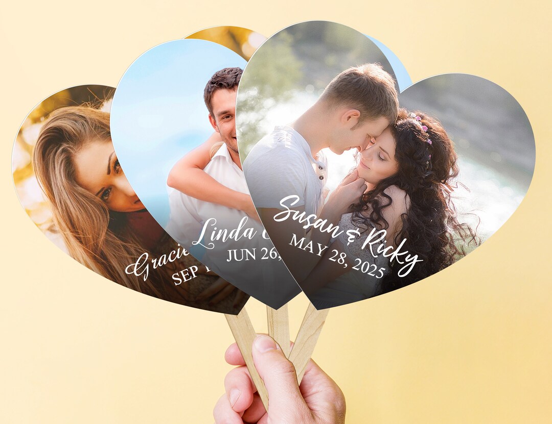 Minimal Wedding Program Fan Photo Wedding Ceremony Fan Favor Printable ...