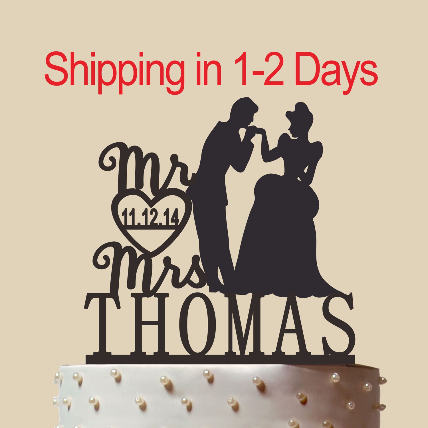 Mr And Mrs Cake Topper Personalized Wedding Cake Topper With Etsy