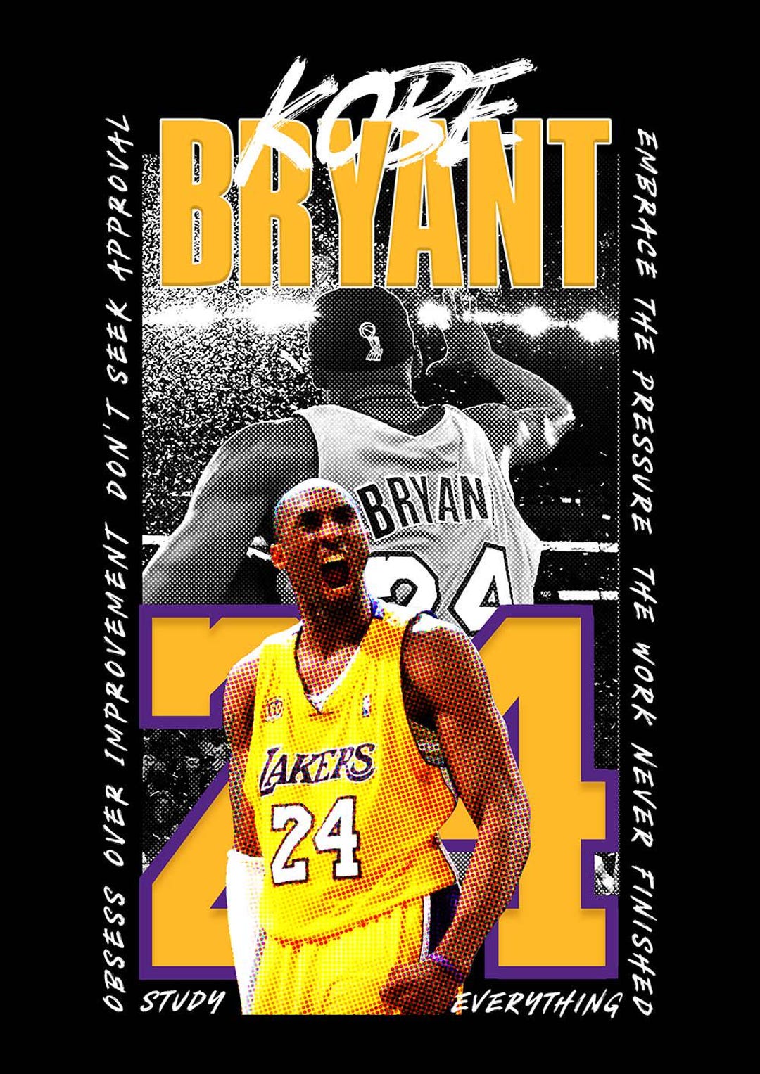 NBA Kobe Bryant Digital Design (size 11.7x16,5inch PNG, TIFF) for ...