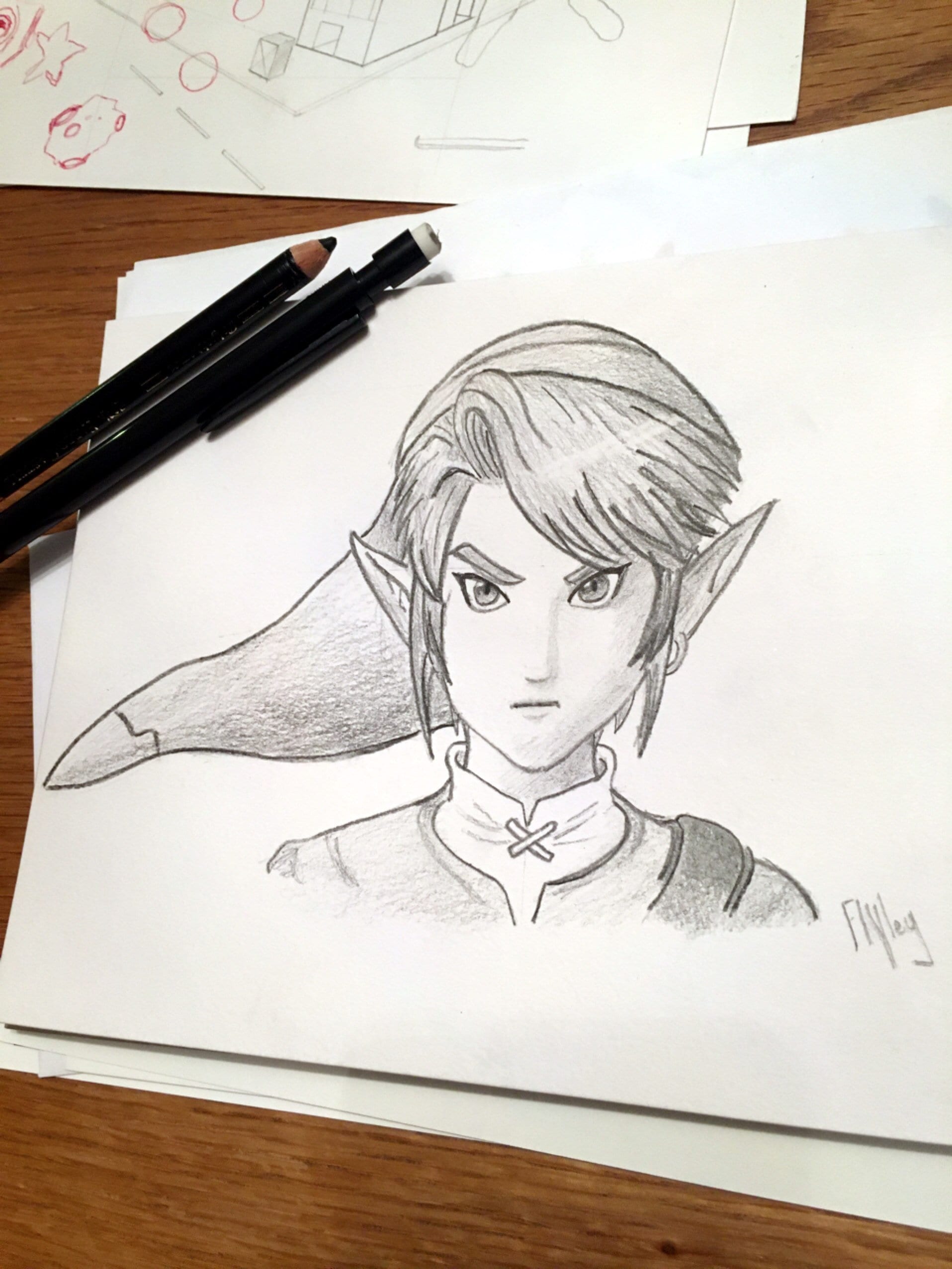 5.8 X 8.3 Inch Original Pencil Illustration Link From the - Etsy