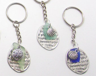 Sea Glass Key Ring | Etsy