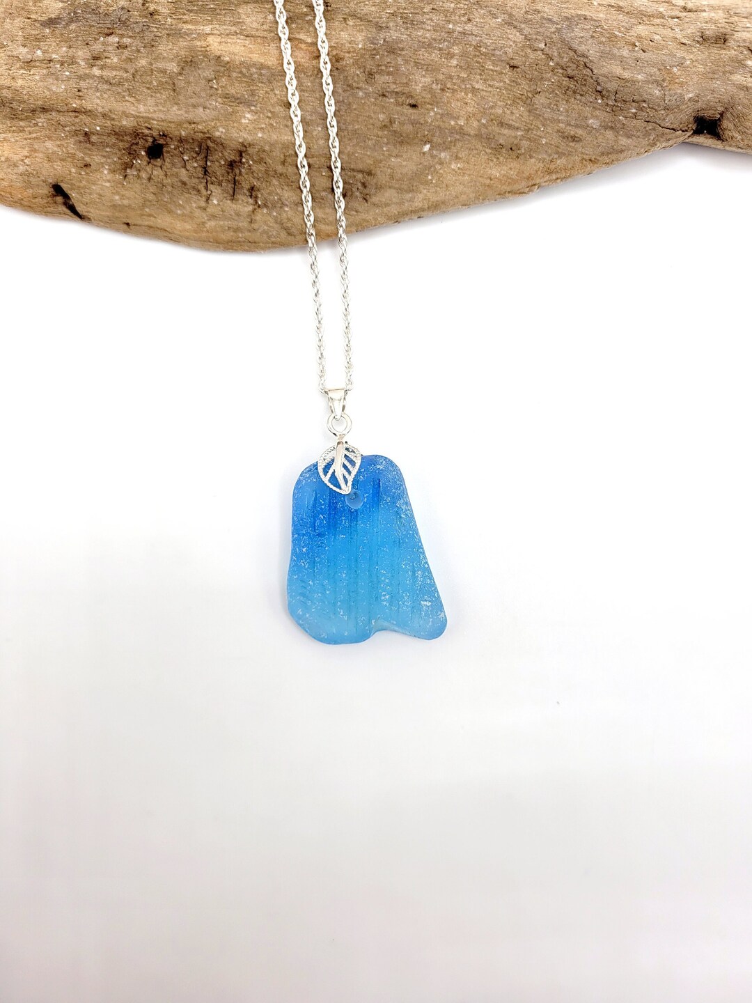 Genuine Sea Glass/ Sterling Silver Necklace/ Sea Glass Pendant/genuine ...