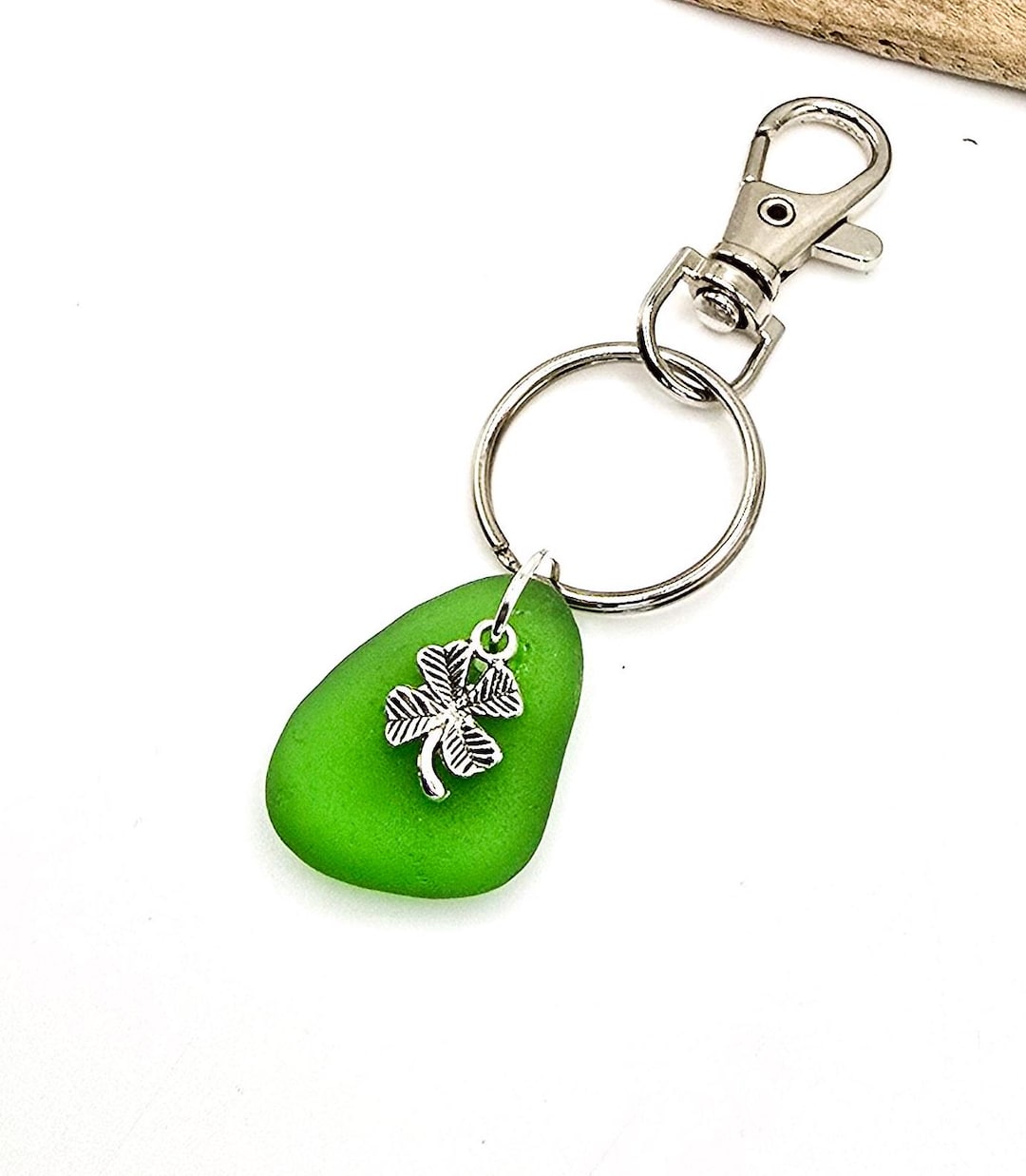 Genuine Sea Glass/sea Glass Key Chain/key Ring/st. Patrick's Day ...
