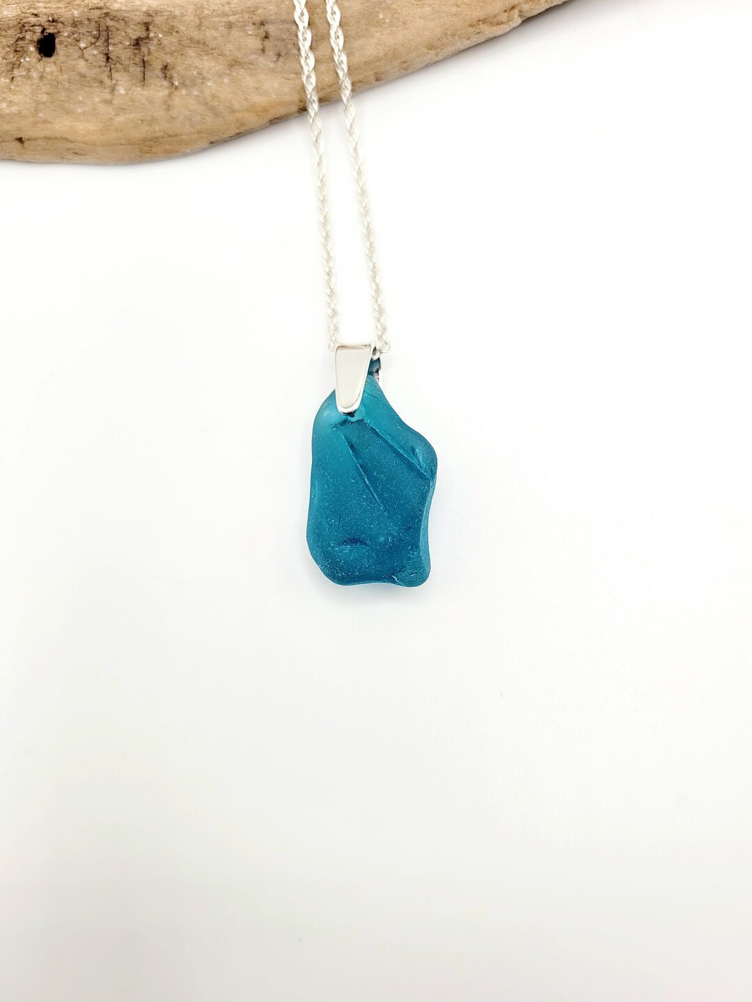 Genuine Sea Glass/sea Glass and Sterling Silver Necklace/glass Sea ...