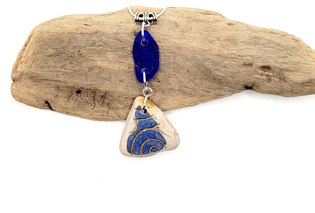 Genuine Sea Pottery Pendant Beach Ceramic Necklace Beach Ceramic Charm ...