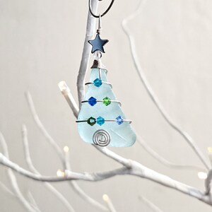 Genuine Sea Glass Christmas Tree Ornament: Coastal Holiday Decor - Etsy