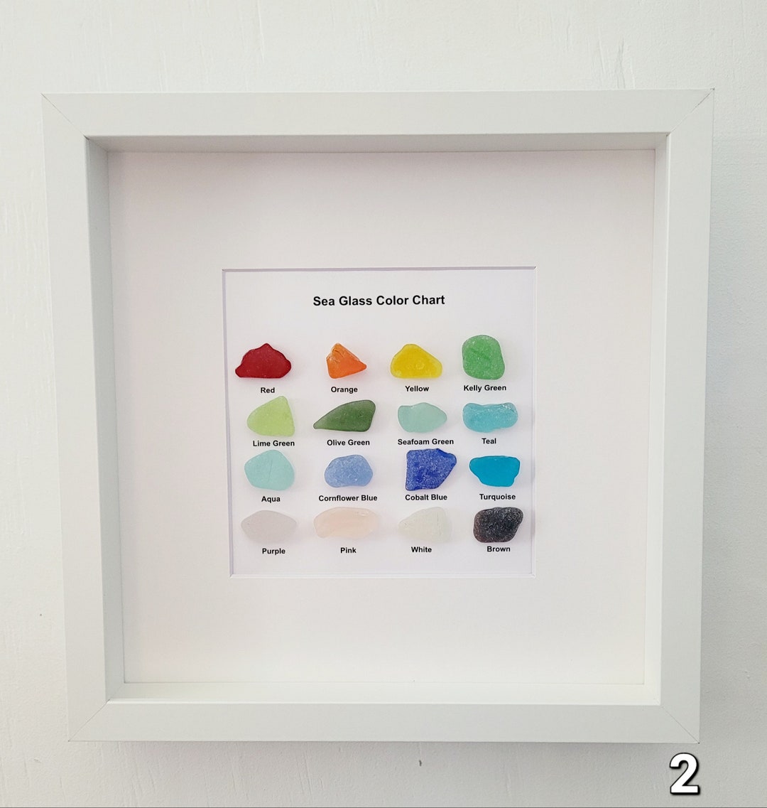 Genuine Sea Glass Chart/10x10 Shadowbox 6x6 Sea Glass Chart/sea Glass ...