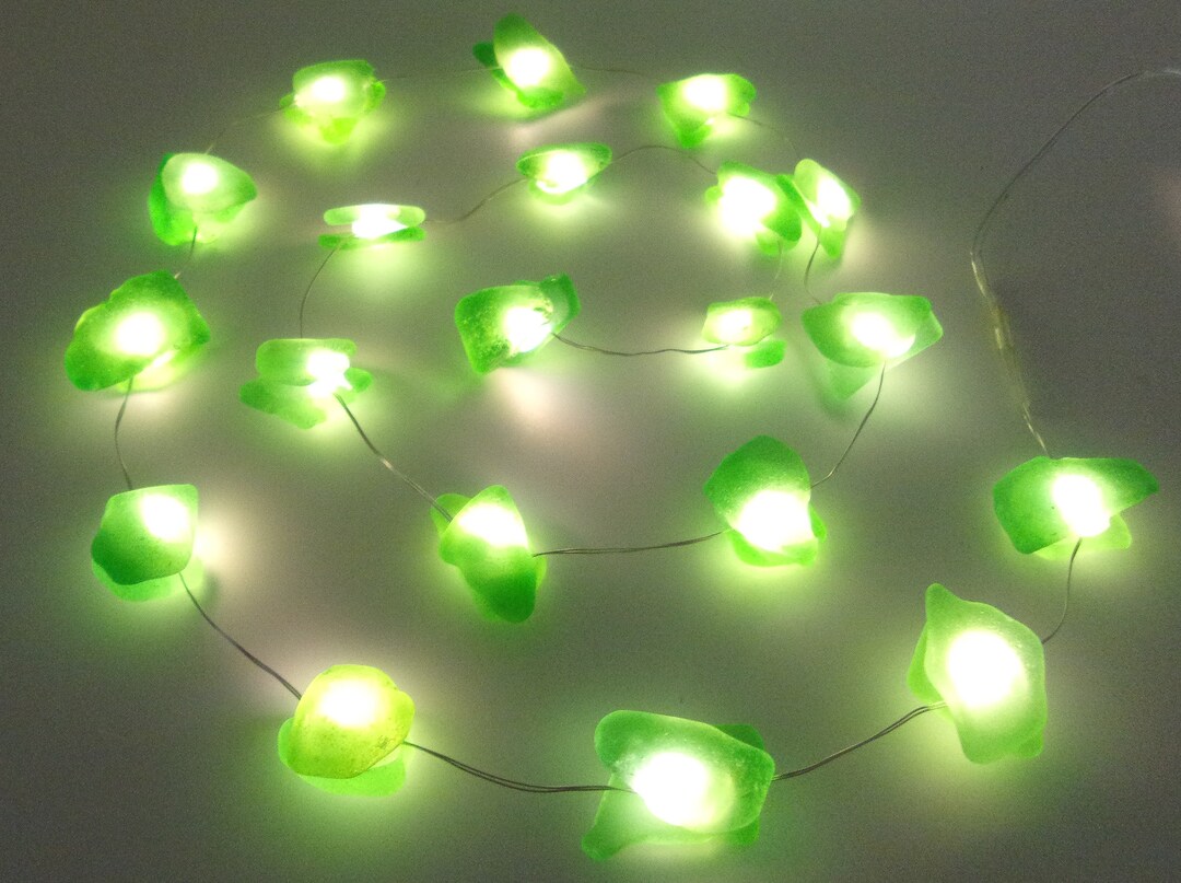 LED String Lights/sea Glass String Lights/beach Wedding/sea Glass ...