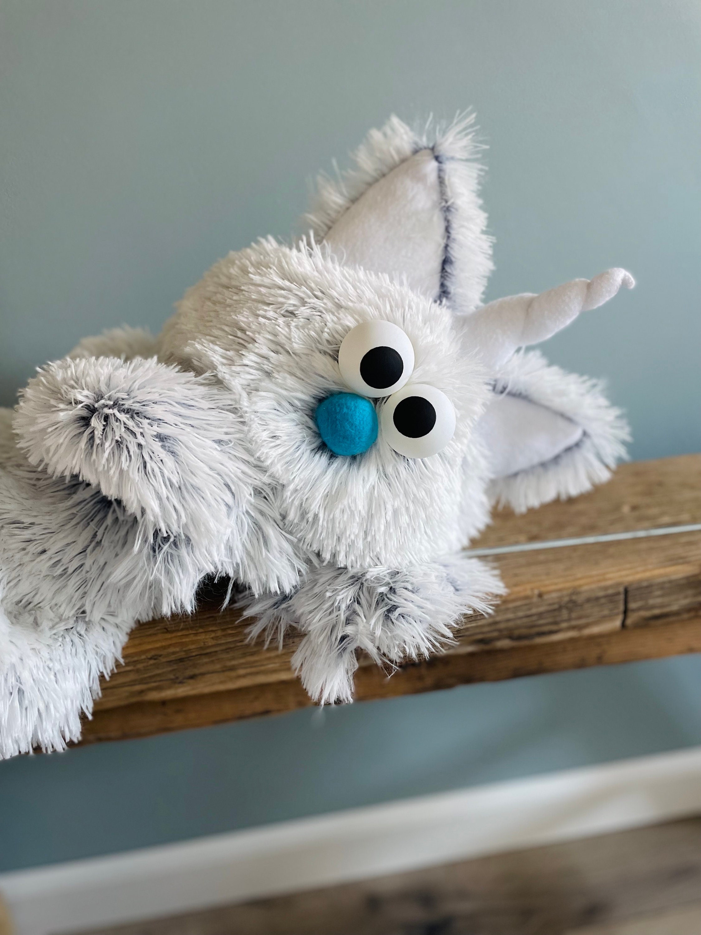 Blue Fuzzy Unicorn Handpuppet, Monster Puppet, Professional Handpuppet ...