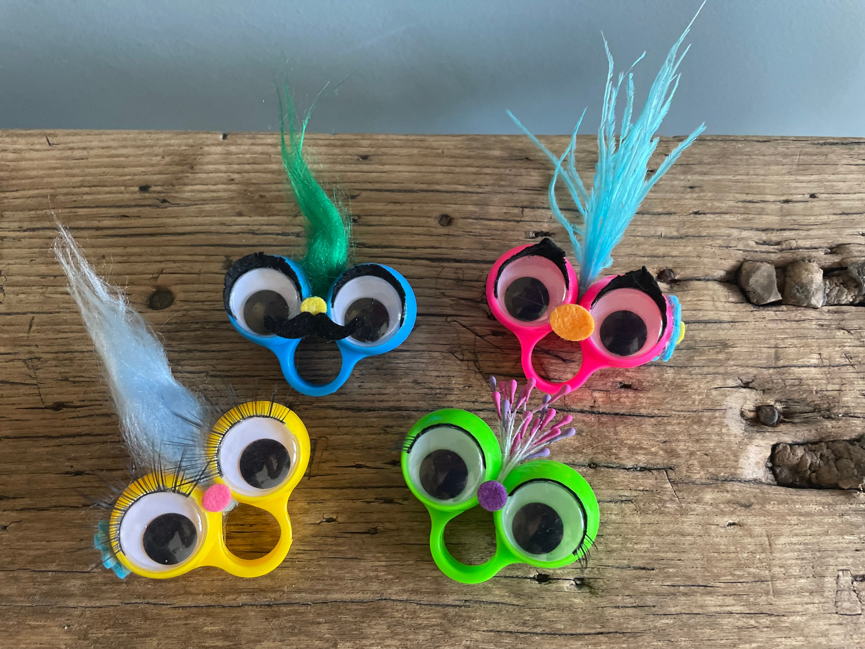 Set Van 4: Googly Eyes Handpuppets, Vingerpoppetje Monsters, Junior ...