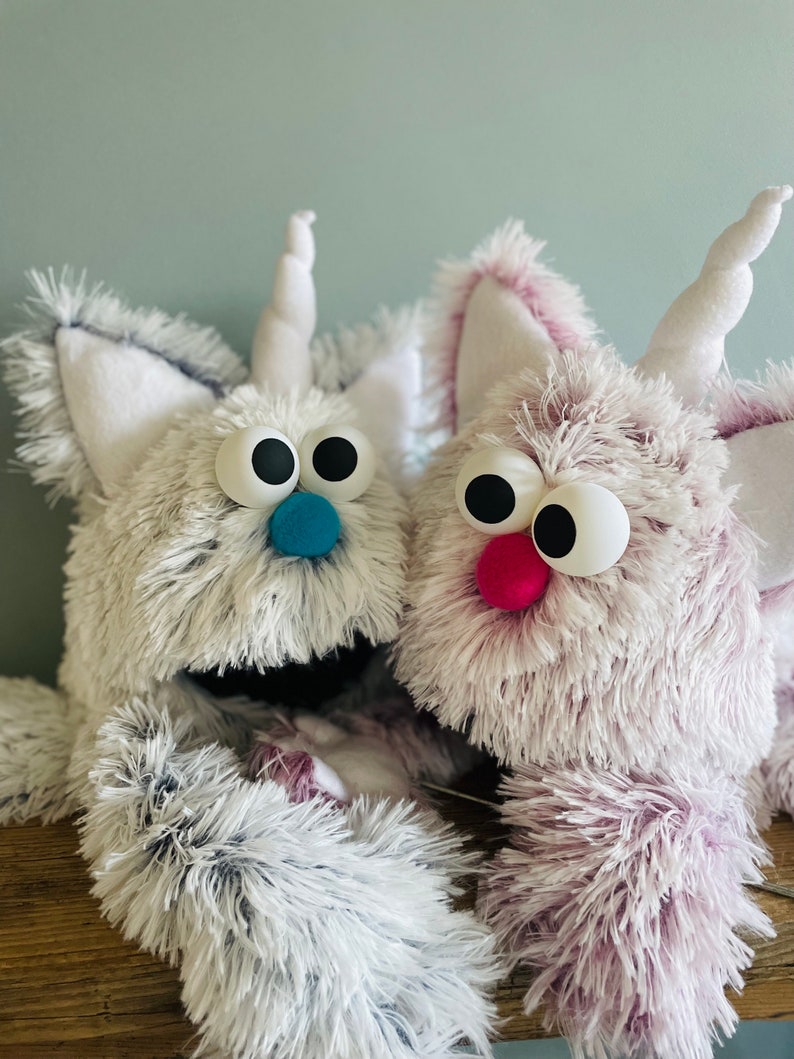 Blue Fuzzy Unicorn Handpuppet, Monster Puppet, Professional Handpuppet ...