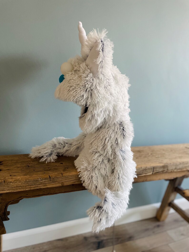 Blue Fuzzy Unicorn Handpuppet, Monster Puppet, Professional Handpuppet ...