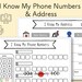 All About Me: I Know My Address and Phone Numbers [safety Unit] - Etsy