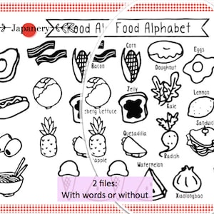 Placemat Printable for Kids |food Alphabet|reusable or Toss Away, Self ...