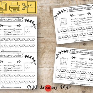 Reading Log Printable---simple Minimalist| Homeschool | Teacher ...