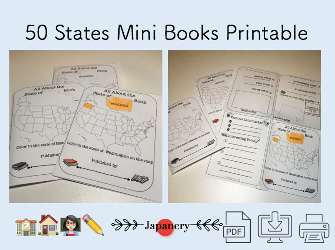 All About the States Mini Book 50 States - Etsy