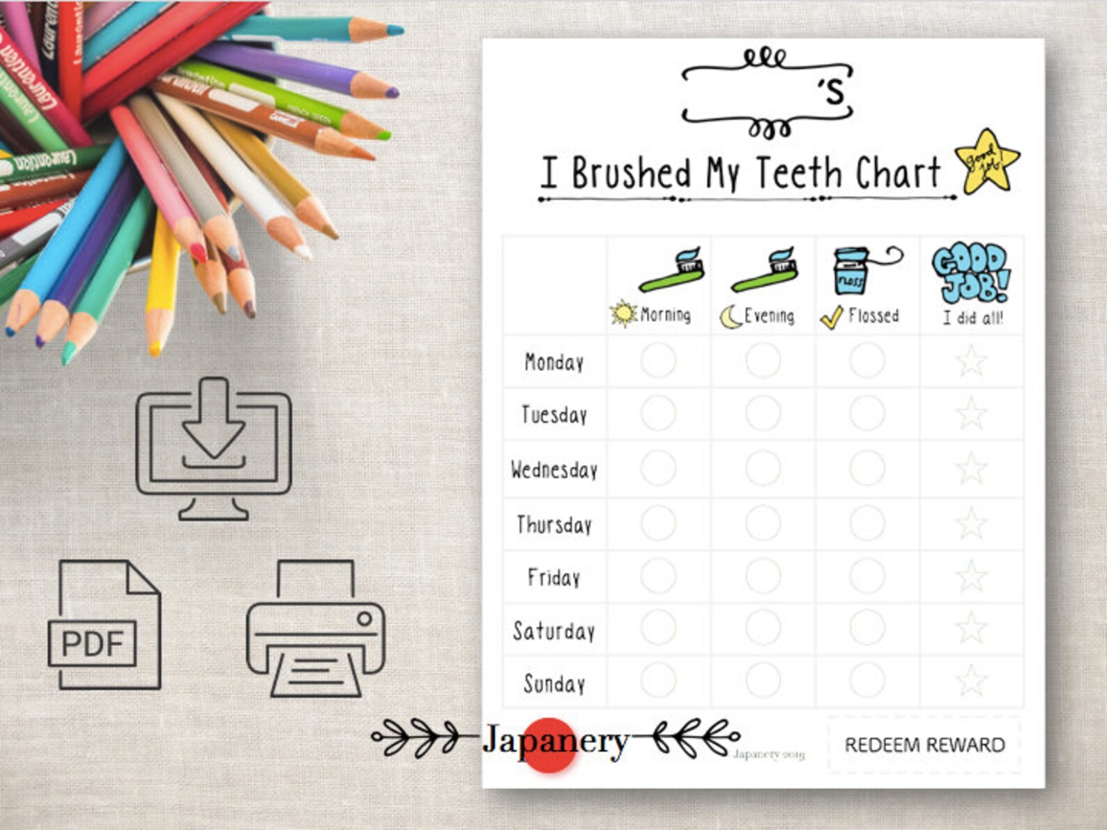 I Brushed My Teeth Chart | Routine Chart | Tooth Brushing Printable ...