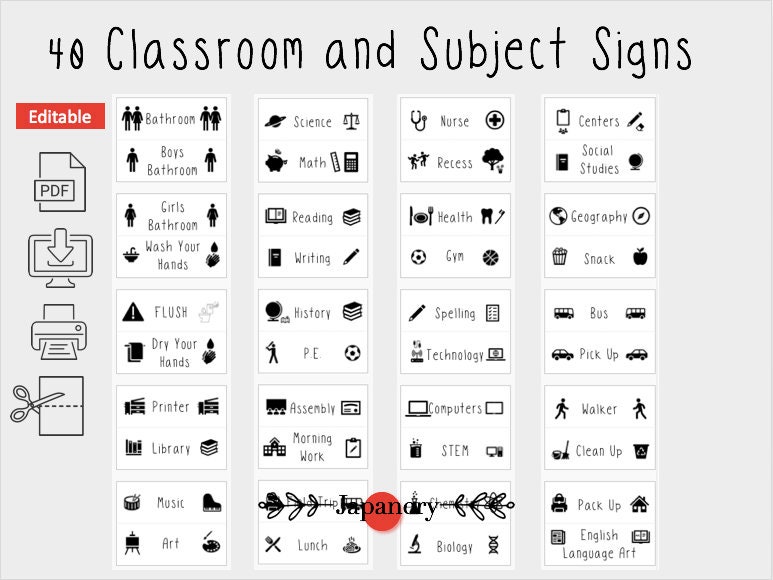 Center Signs Editable Clip Art