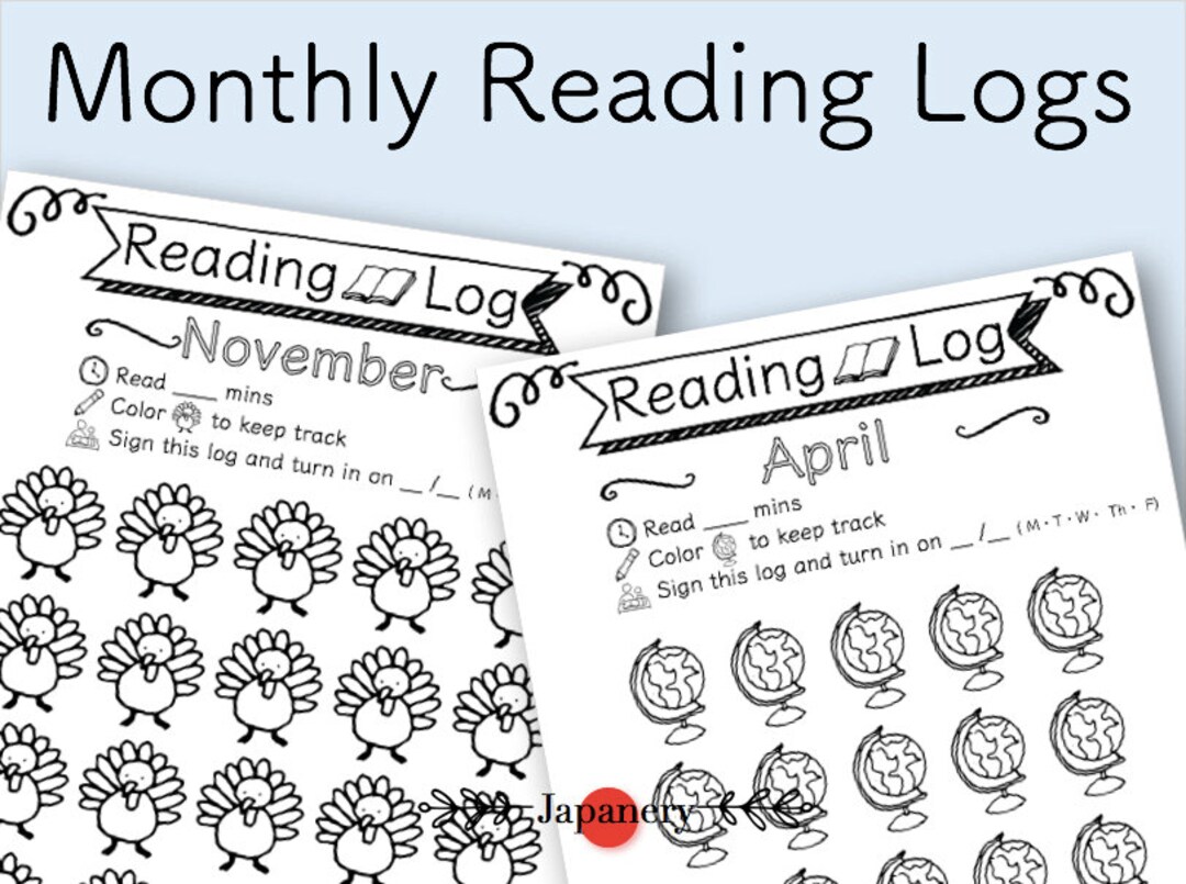 Monthly Reading Logs for Kids | Teachers | Homeschool Material | Year ...