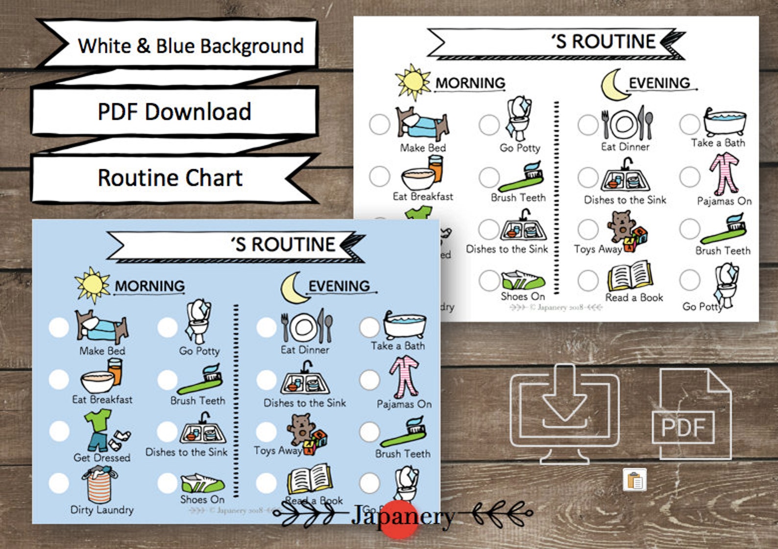 Kids Chore/ Routine Chart: Morning and Evening - Etsy
