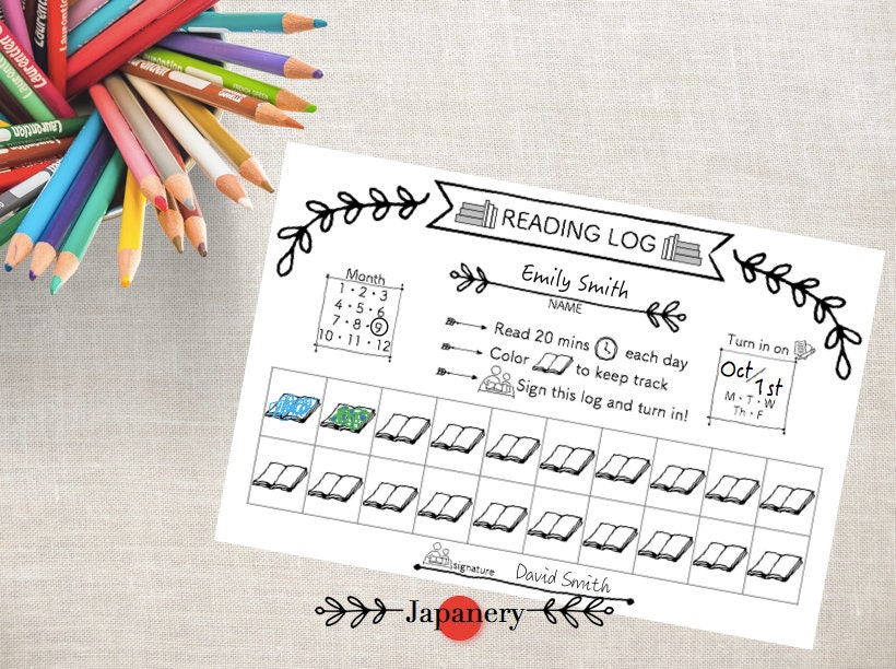 Reading Log Printable---simple Minimalist| Homeschool | Teacher ...