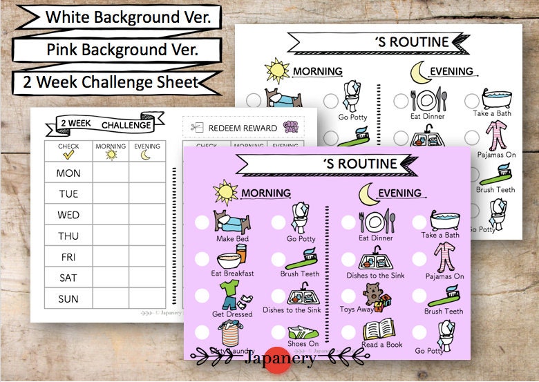 Kids Chore/ Routine Chart: Morning and Evening - Etsy