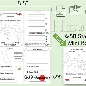 All About the States Mini Book (50 States) - Etsy