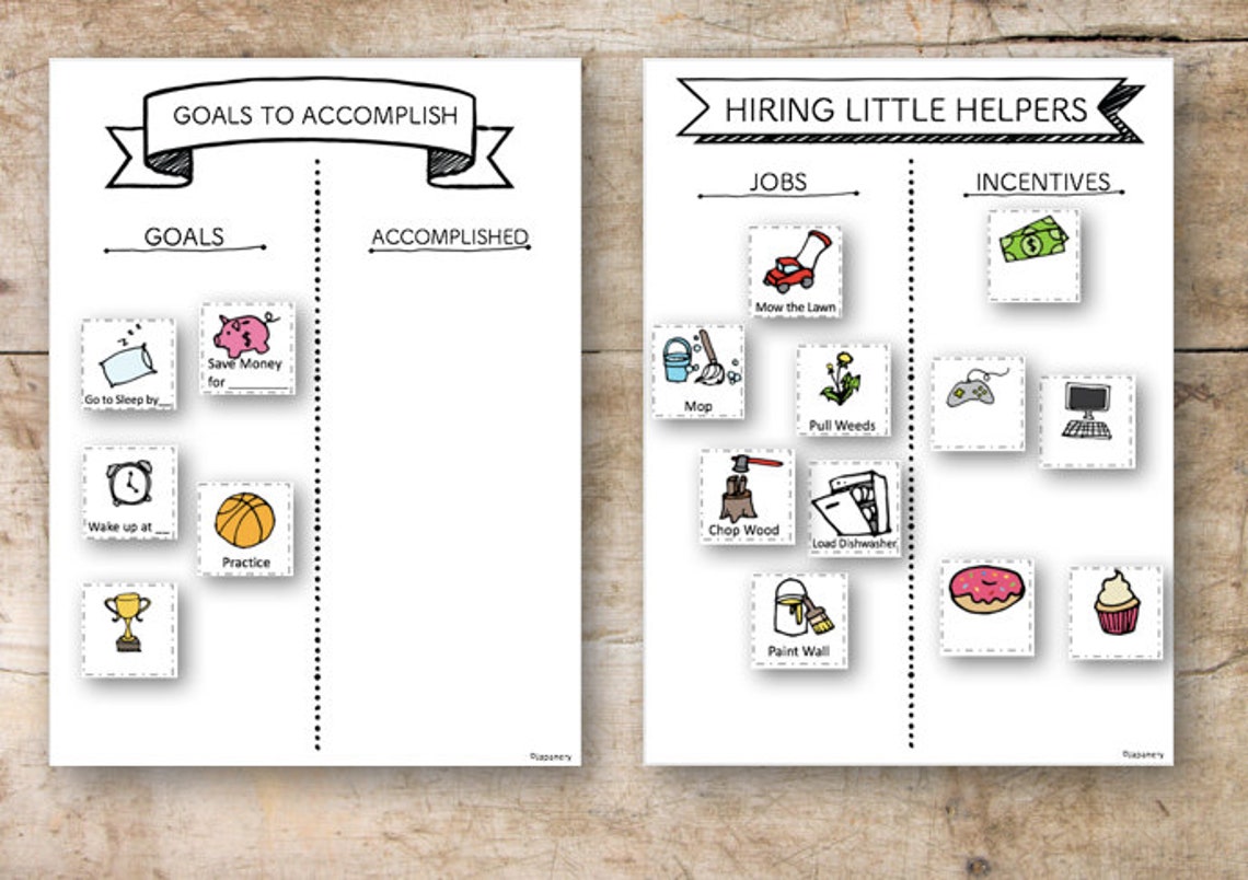 Kids Chore Routine Chart Deluxe DIY Set printable Daily - Etsy