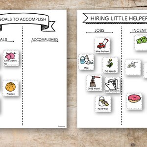 Kids Chore Routine Chart Deluxe DIY Set [printable] Daily, Weekly, 20 ...