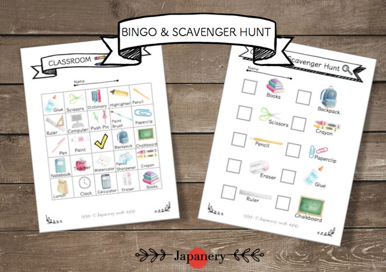 Scavenger Hunt & Bingo [classroom Theme] Back to School Printable - Etsy
