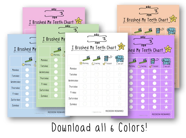 I Brushed My Teeth Chart Routine Chart Tooth Brushing - Etsy UK