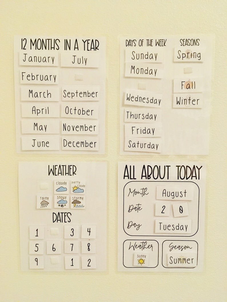 All About Today Circle Time Calendar Board Chart Printable - Etsy