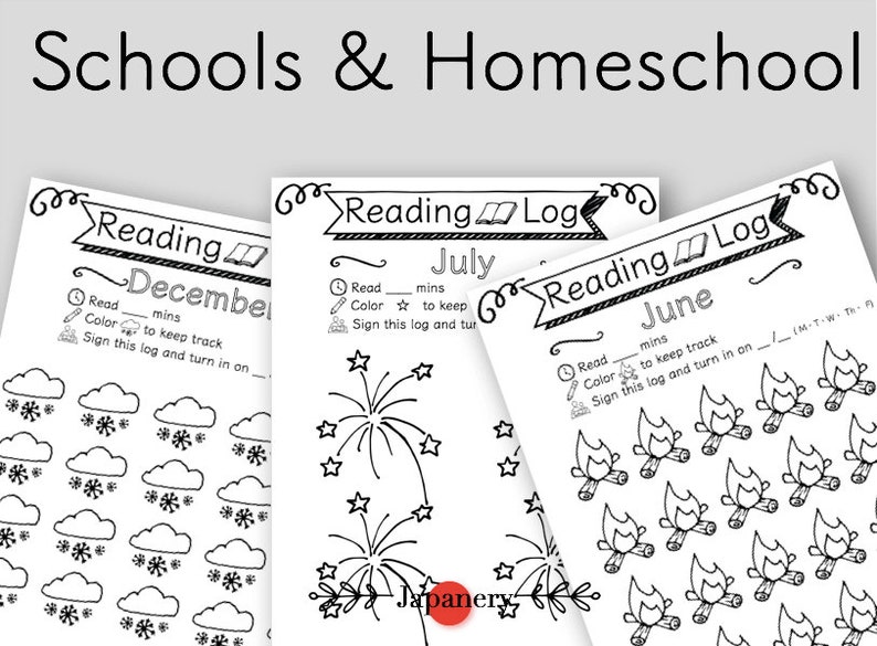 Monthly Reading Logs for Kids | Teachers | Homeschool Material | Year ...